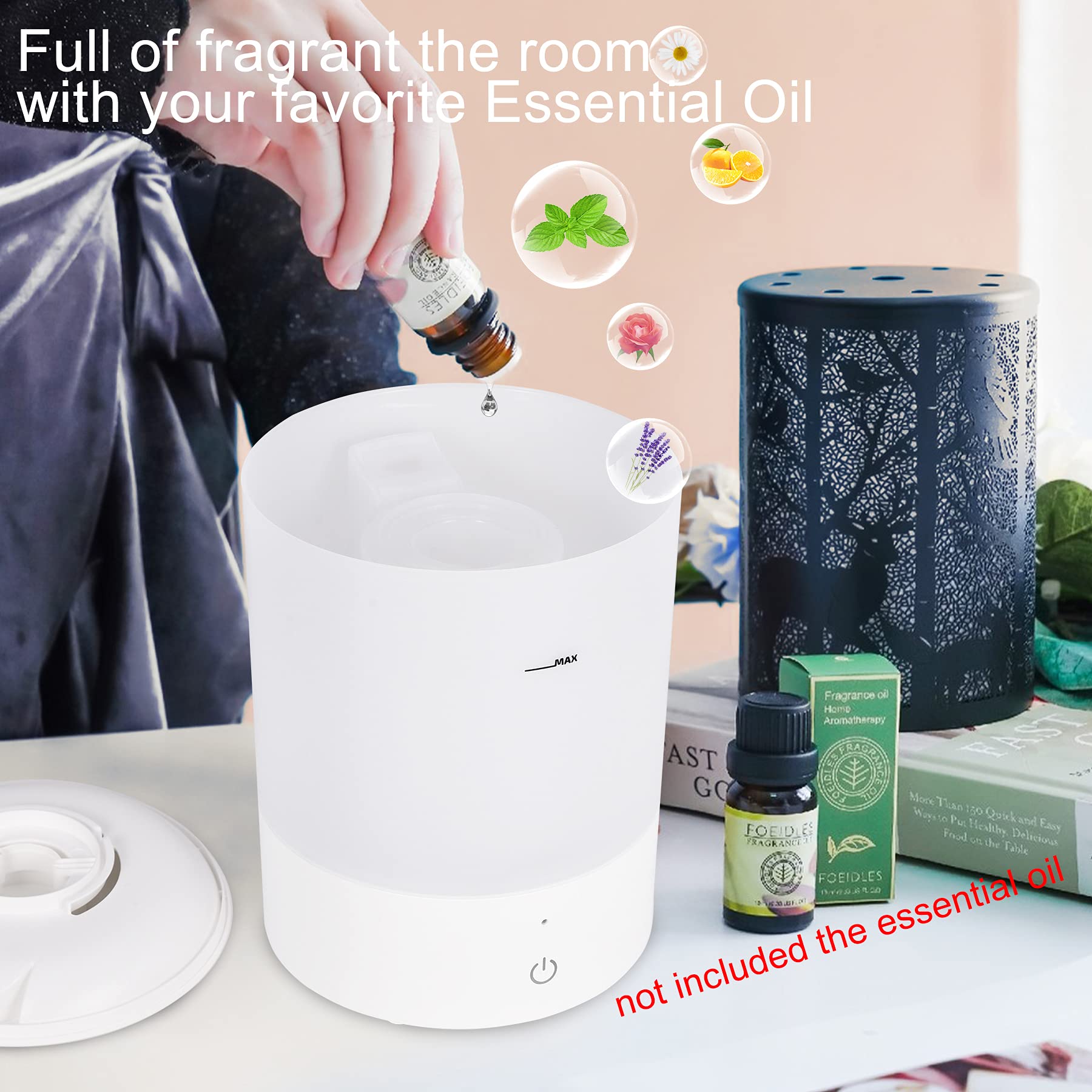 Cool Mist Humidifier, 2.8L Humidifiers for Bedroom, Home, Office, Automatic Shut-Off & 7-Color Night Light