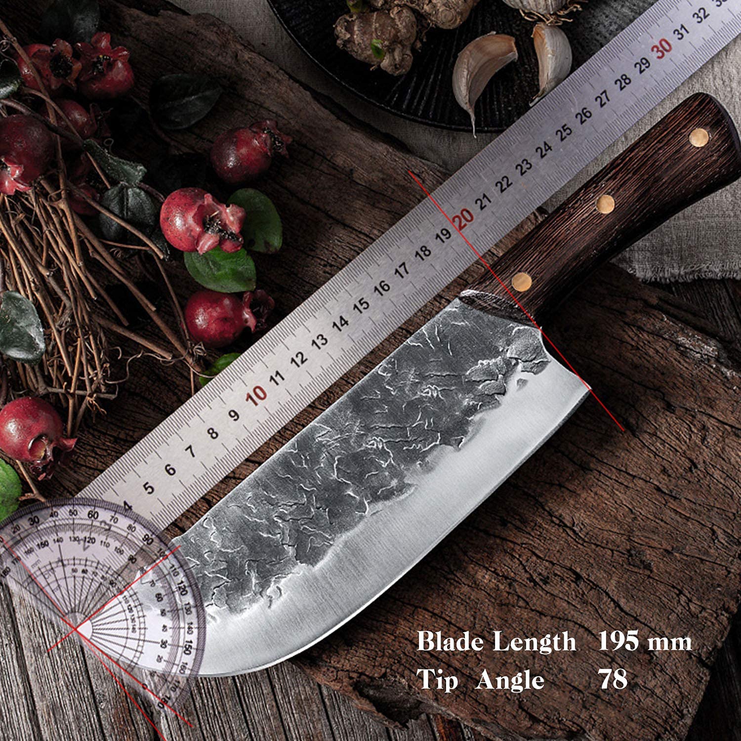 DRAGON RIOT Hand Forged Butcher Knife Cleaver 7.5 Inch High Carbon Steel Meat and Vegetable Cleaver Knife Full Tang Sharp Chef Knife for Kitchen Camping and BBQ…