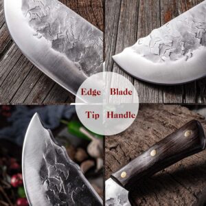 DRAGON RIOT Hand Forged Butcher Knife Cleaver 7.5 Inch High Carbon Steel Meat and Vegetable Cleaver Knife Full Tang Sharp Chef Knife for Kitchen Camping and BBQ…