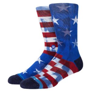 stance the banner crew socks (large, navy)