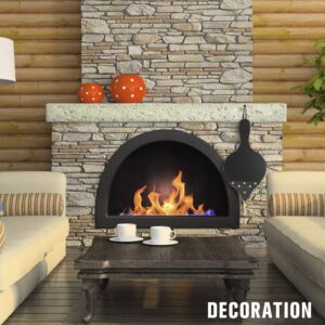 Kalkehay Fireplace Bellows Indoor 17" x 7.5" Large Wood Air Blower Cast Nozzle for Outdoor BBQ Camping Grill Chimney Pump Pit Fire Tools Accessories with Hanging Strap, Black Large