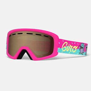 giro rev youth snow goggles - disco birds strap with amber rose lens (2021)