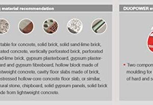 fischer DuoPower 3/16" x 1" S PH, Powerful Universal Plug with Panhead Screw, Intelligent 2-Component Technology for fastenings in Concrete, Bricks, Gypsum plasterboard, 50 Plugs & 50 Screws