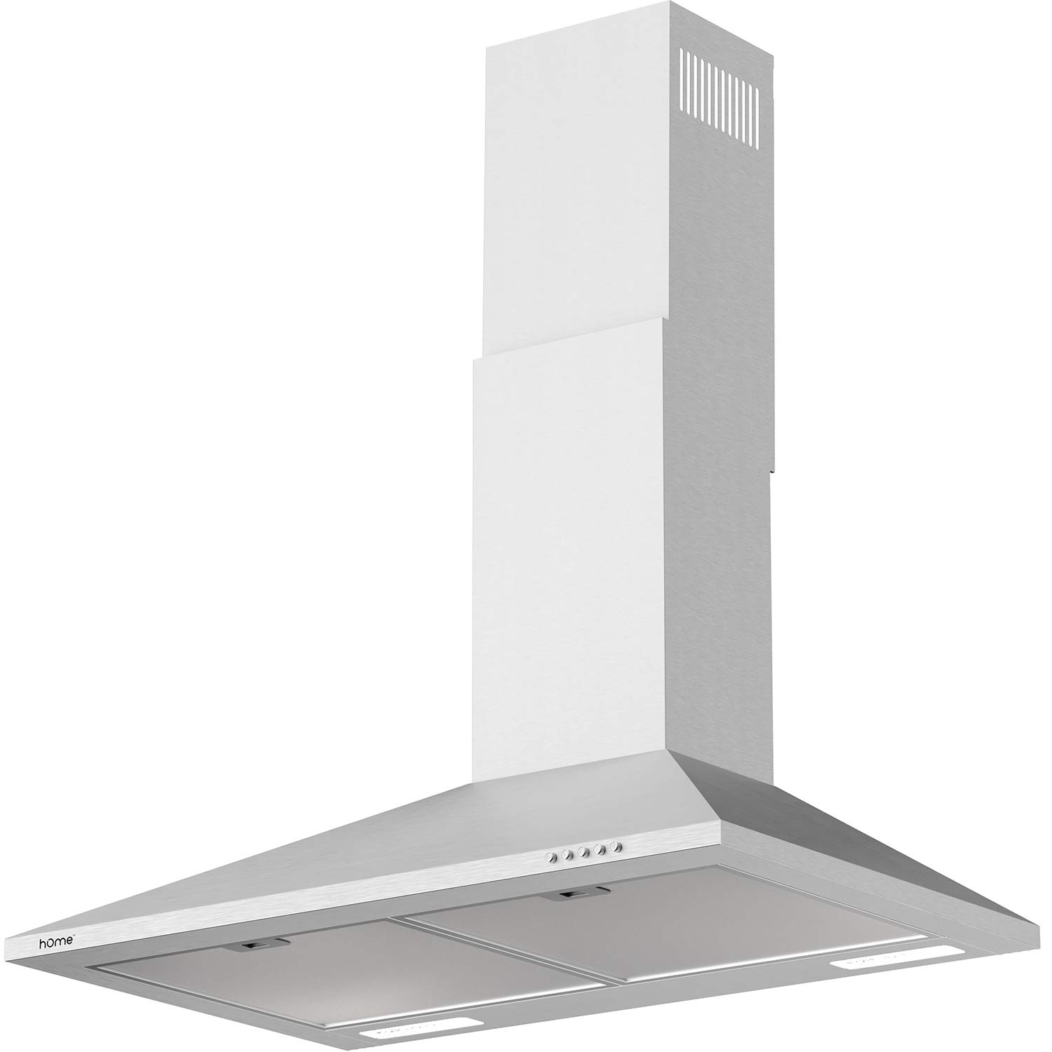 hOmeLabs 30 inch Wall Mount Range Hood Exhaust Fan for Kitchen - Stainless Steel with 3 Suction Speeds, LED Lights and Push Button Controls - Clears Area up to 220 CFM