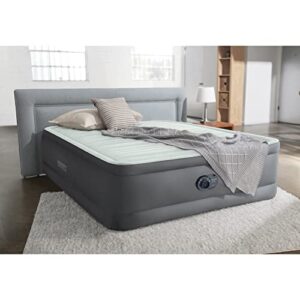 Intex PremAire I Fiber-Tech Elevated Dura Beam Technology Home Air Mattress Bed with Electric Built-in Pump, Twin