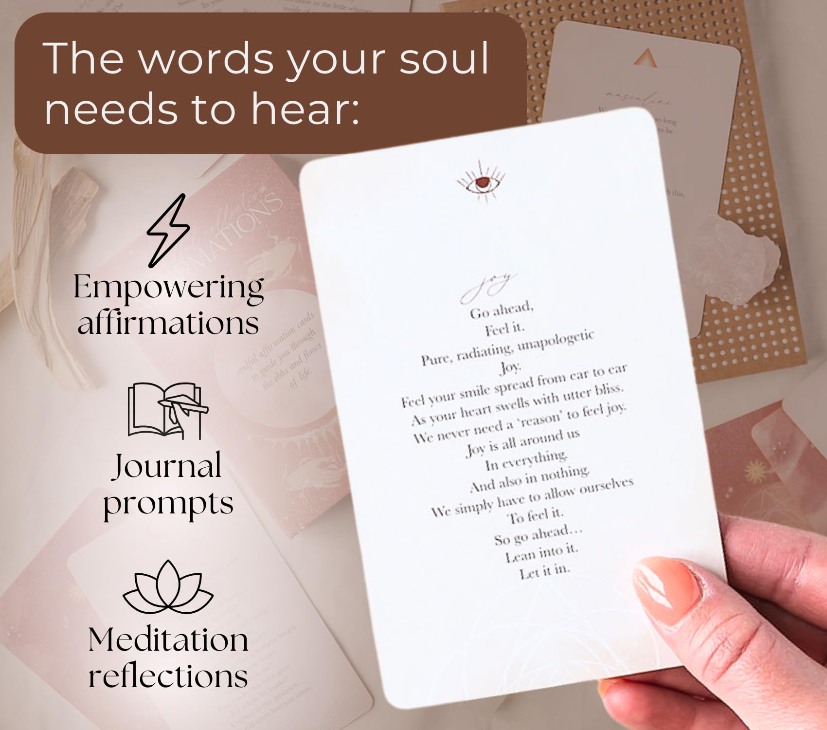 Daily Affirmation Cards for Women - Motivational Cards, Positive Affirmations Cards. Inspirational Manifestation Cards, Thoughtful Spiritual Gifts for Women, Self Care Inspirational Gifts for Women