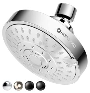 hopopro nbc news recommended brand 5 modes high pressure shower head 4.1 inch high flow fixed showerheads bathroom showerhead for luxury shower experience even at low water pressure - chrome