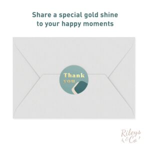 Rileys Thank You Stickers Roll | 500-Count, Gold Foil - Envelope Seals for Small Business, Bubble Mailers, Baby Shower, Wedding, Gift Cards, Graduation (Sage Green)