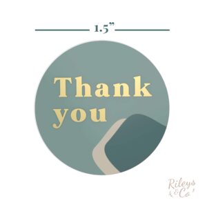 Rileys Thank You Stickers Roll | 500-Count, Gold Foil - Envelope Seals for Small Business, Bubble Mailers, Baby Shower, Wedding, Gift Cards, Graduation (Sage Green)