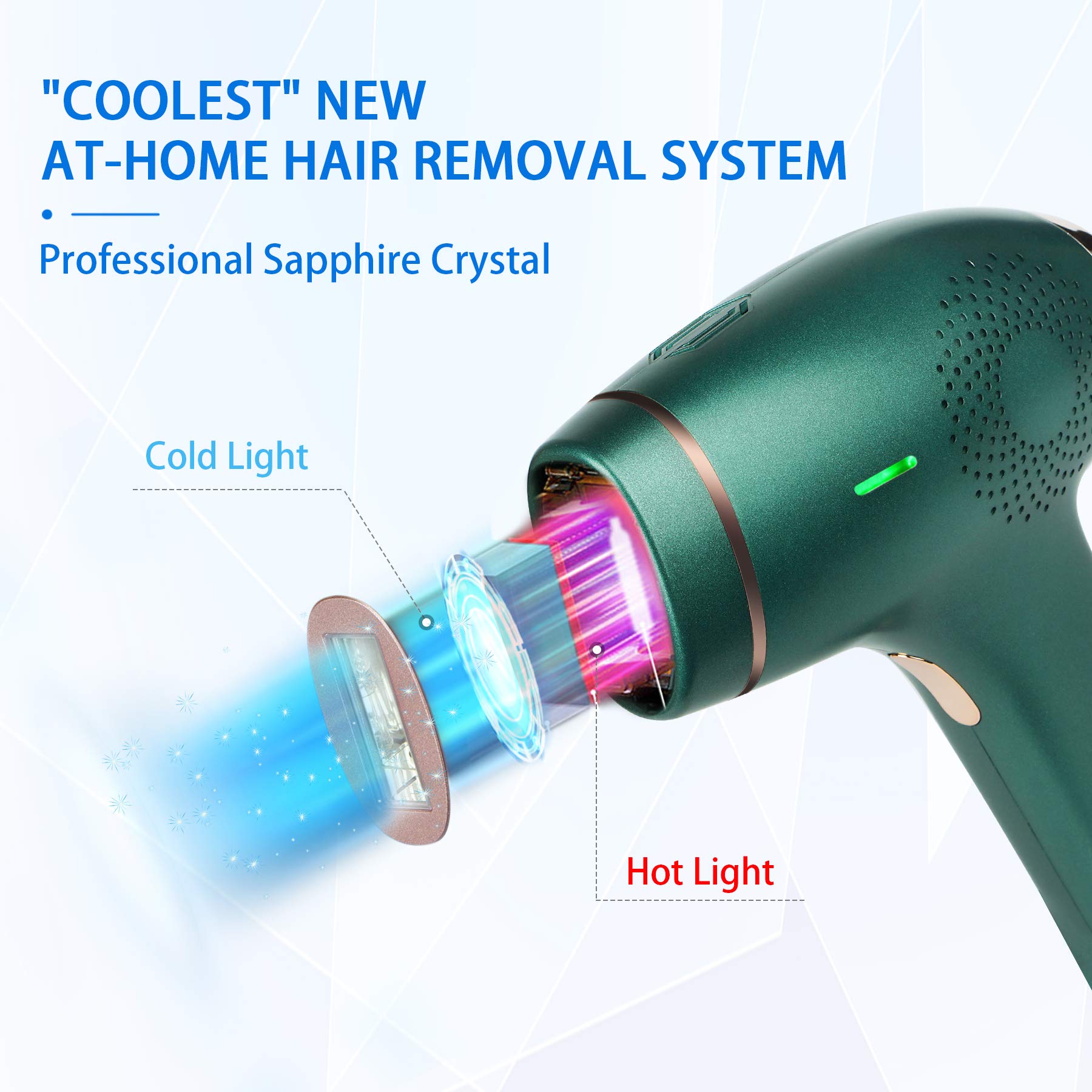 Permanent Hair Removal for Women & Men, 990,900 Flashes Painless IPL Sapphire Hair Removal Machine with Cooling Function for Full Body Permanent Results