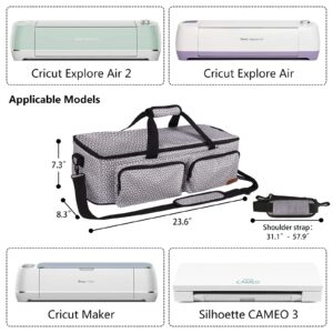 Natur@cho Storage Carrying Case with Dust Cover Compatible for Silhouette Cameo 3/4 Maker Accessories, Explore Air 2 Scrapbooking Die-cut Machine Tote Bags