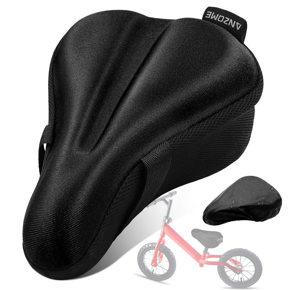 ANZOME Kids Gel Bike Seat Cushion Cover for Boys & Girls Bicycle Seats, 9"x6" Memory Foam Child Bike Seat Cover Extra Soft Small Bicycle Saddle Pad with Water & Dust Resistant Cover