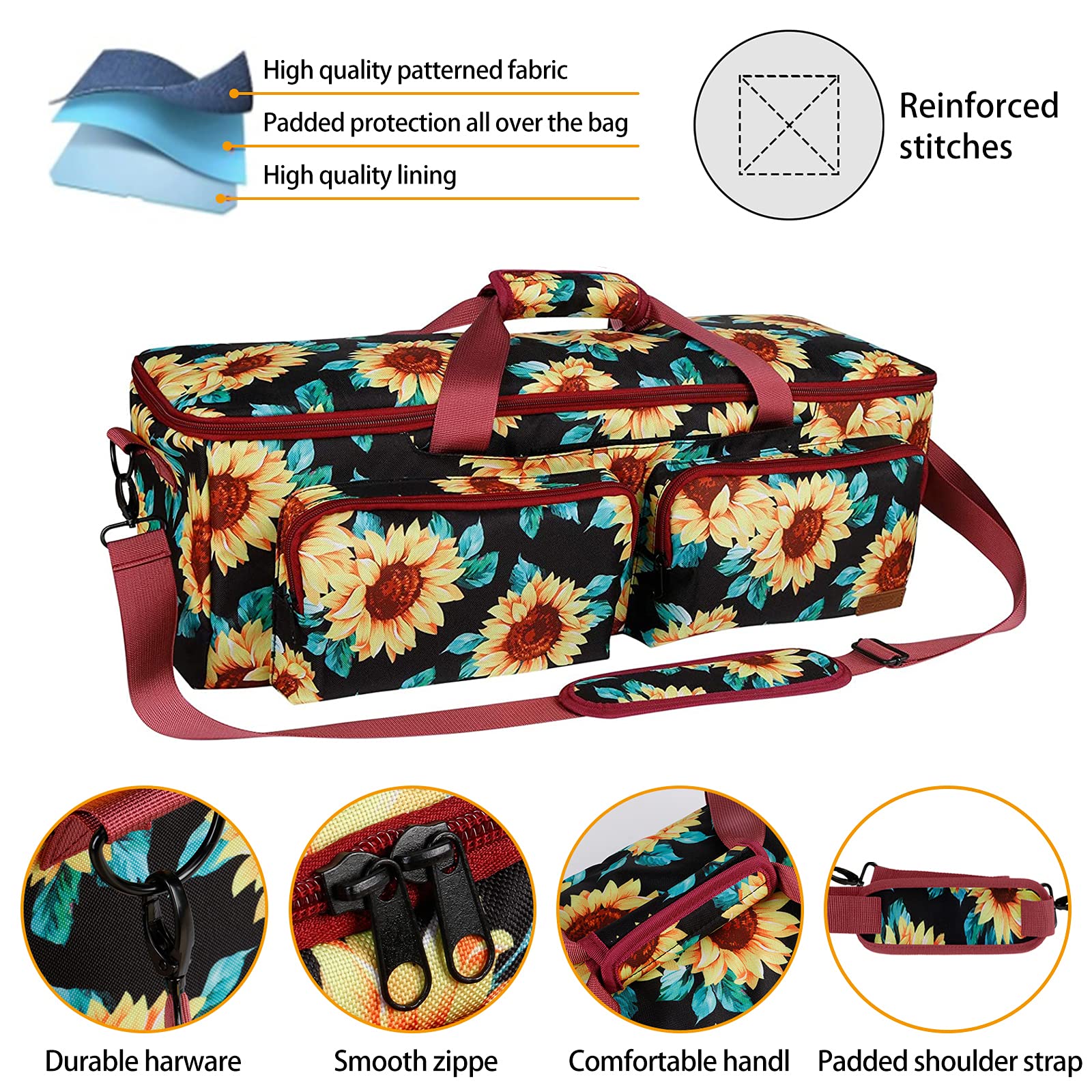 Natur@cho Carrying Case Bag Compatible for Explore Air 2, Cricut Maker, DIY Cutting Machine Storage Bag, Silhouette Cameo 3 and 4, Scrapbooking Die-cut Machine Travel Organizer Accessories