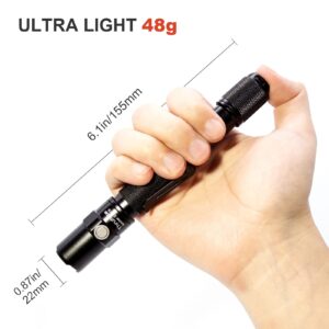 ThruNite LED Flashlight Neutral White, Archer 2A V3 450 Lumens Portable EDC AA Flashlight with Lanyard, IPX8 Water-Resistant Dual Switch Outdoor Light for Hiking, Camping, Everyday Use - Black NW