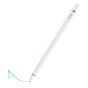 active stylus compatible with apple ipad, stylus pens for touch screens,rechargeable capacitive 1.5mm fine point with iphone ipad and other tablets (white)