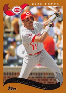 2020 topps archives baseball 2002 design #266 barry larkin cincinnati reds official mlb trading card