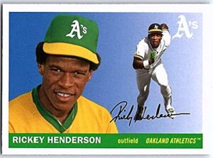 2020 topps archives baseball 1955 design #11 rickey henderson oakland athletics a's official mlb trading card