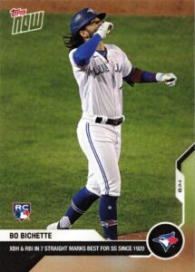 2020 topps now baseball #106 bo bichette rookie card blue jays - only 1,422 made!