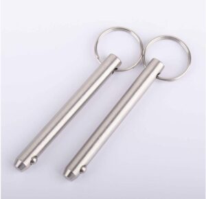 total gym replacement pair of 2 hitch/quick release pins fit models xl, xls, fit, 2000, 3000, and electra, diameter 1/4" (6.4mm), total length 2.2" (56mm), effective length 1.9"(48mm)