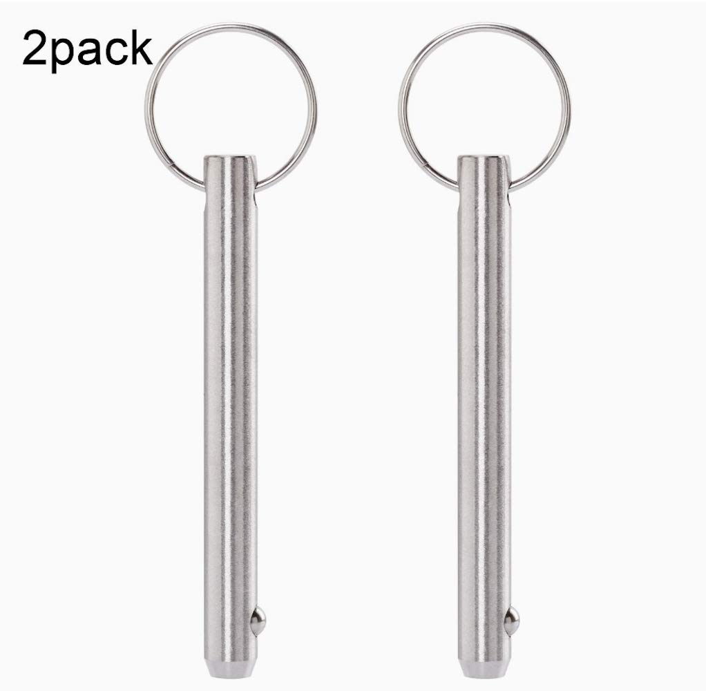 Total Gym Replacement Pair of 2 Hitch/Quick Release Pins fit Models XL, XLS, FIT, 2000, 3000, and Electra, Diameter 1/4" (6.4mm), Total Length 2.2" (56mm), Effective Length 1.9"(48mm)