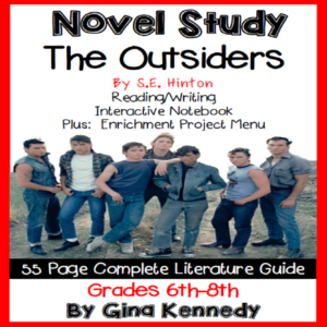 novel study- the outsiders by s.e. hinton and project menu