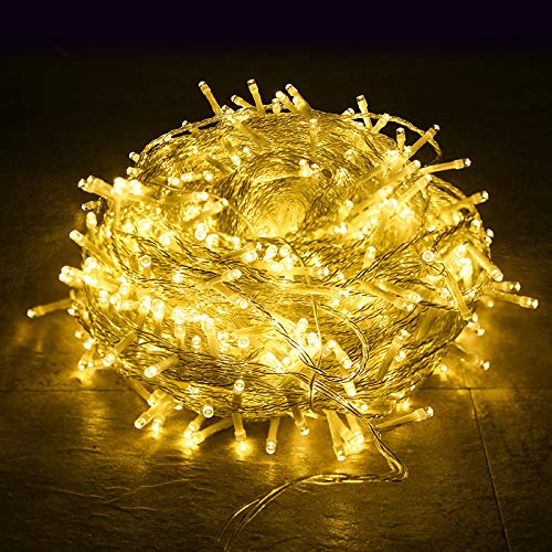 Ysdeal 400 LED Icicle Christmas Lights Outdoor, 32 Feet 50 Drops 8 Modes Window Curtain String Light Wedding Party Home Garden Bedroom Outdoor Indoor Wall Decorations (Worm White)