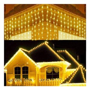 Ysdeal 400 LED Icicle Christmas Lights Outdoor, 32 Feet 50 Drops 8 Modes Window Curtain String Light Wedding Party Home Garden Bedroom Outdoor Indoor Wall Decorations (Worm White)