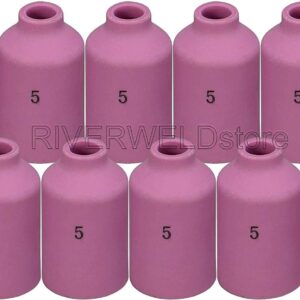 RIVERWELD TIG Gas Lens Alumina Nozzle Ceramic Cup 54N17 (#5, 5/16") for WP 17 18 26 TIG Welding Torch 10pk