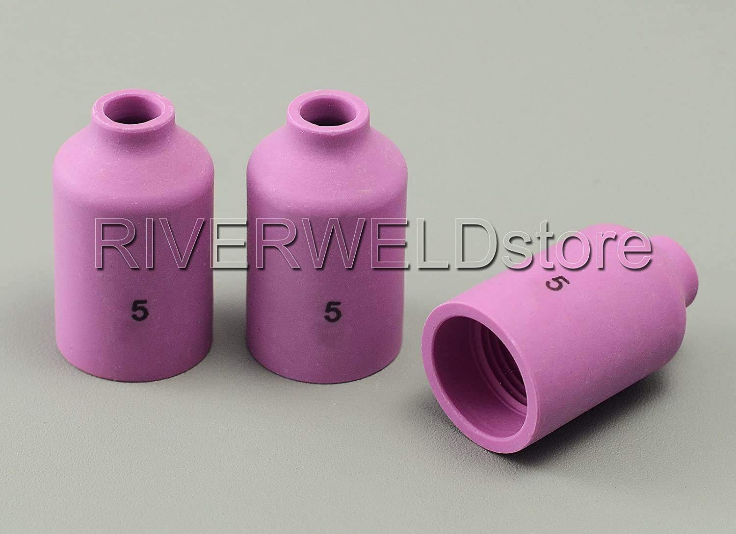 RIVERWELD TIG Gas Lens Alumina Nozzle Ceramic Cup 54N17 (#5, 5/16") for WP 17 18 26 TIG Welding Torch 10pk