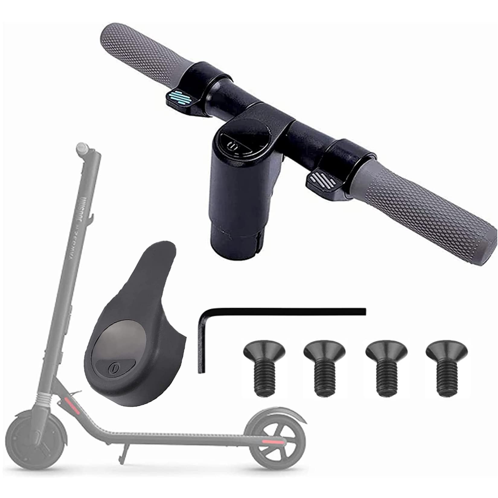 GLDYTIMES Handlebar Handrail Faucet Kit Replacement for Segway Ninebot Kick ES1/ES2/ES3/Es4 Armrest Electric Scooter Head Grip Assembly