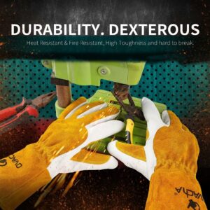 Ovacha Men Women Forge Welding Gloves Safety Extra Long Sleeve Heat Resistant Cowhide Gloves Powerful Welding Accessories