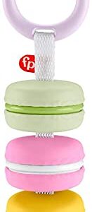 Fisher-Price Baby Pretend Food Baby Rattle My First Macaron Take-Along Sensory Toy for Newborns in Gift Ready Package