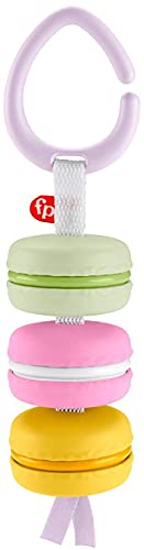 Fisher-Price Baby Pretend Food Baby Rattle My First Macaron Take-Along Sensory Toy for Newborns in Gift Ready Package