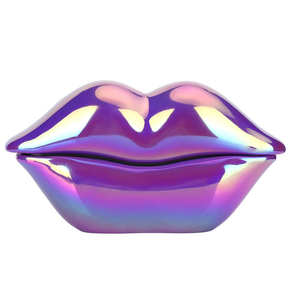 CHENJIEUS Lips Landline Telephone, Purple Lips Telephone Electroplate Desktop Landline Phone, Cute Lip Shape Telephone for Home Office,Lips Phone