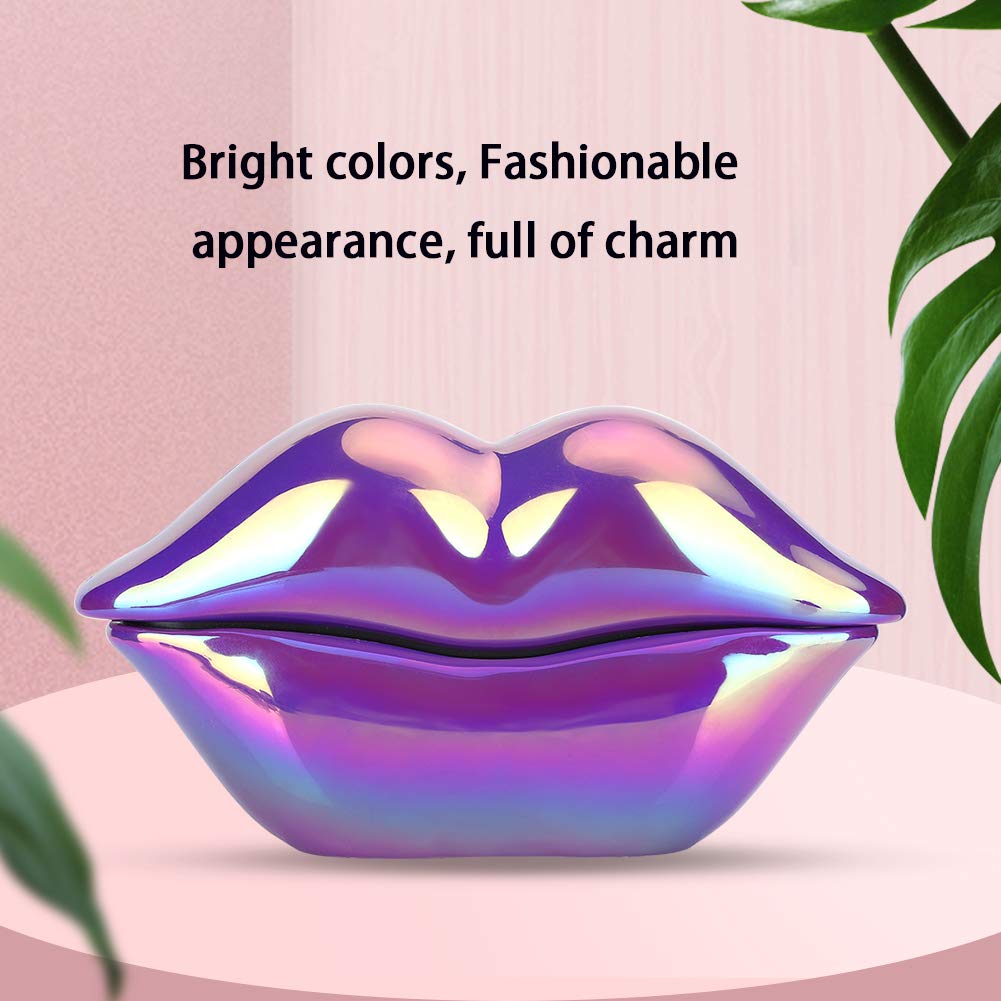 CHENJIEUS Lips Landline Telephone, Purple Lips Telephone Electroplate Desktop Landline Phone, Cute Lip Shape Telephone for Home Office,Lips Phone