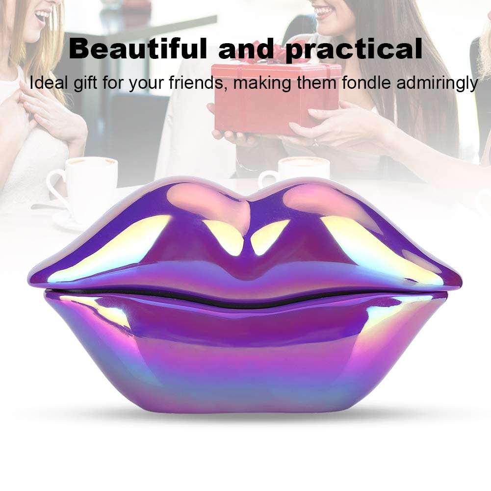 CHENJIEUS Lips Landline Telephone, Purple Lips Telephone Electroplate Desktop Landline Phone, Cute Lip Shape Telephone for Home Office,Lips Phone