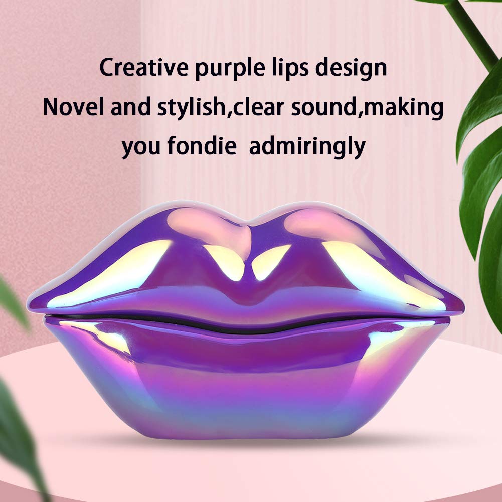 CHENJIEUS Lips Landline Telephone, Purple Lips Telephone Electroplate Desktop Landline Phone, Cute Lip Shape Telephone for Home Office,Lips Phone