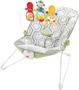 fisher-price baby's bouncer – green, bouncing seat for soothing and play for newborns and infants [amazon exclusive]