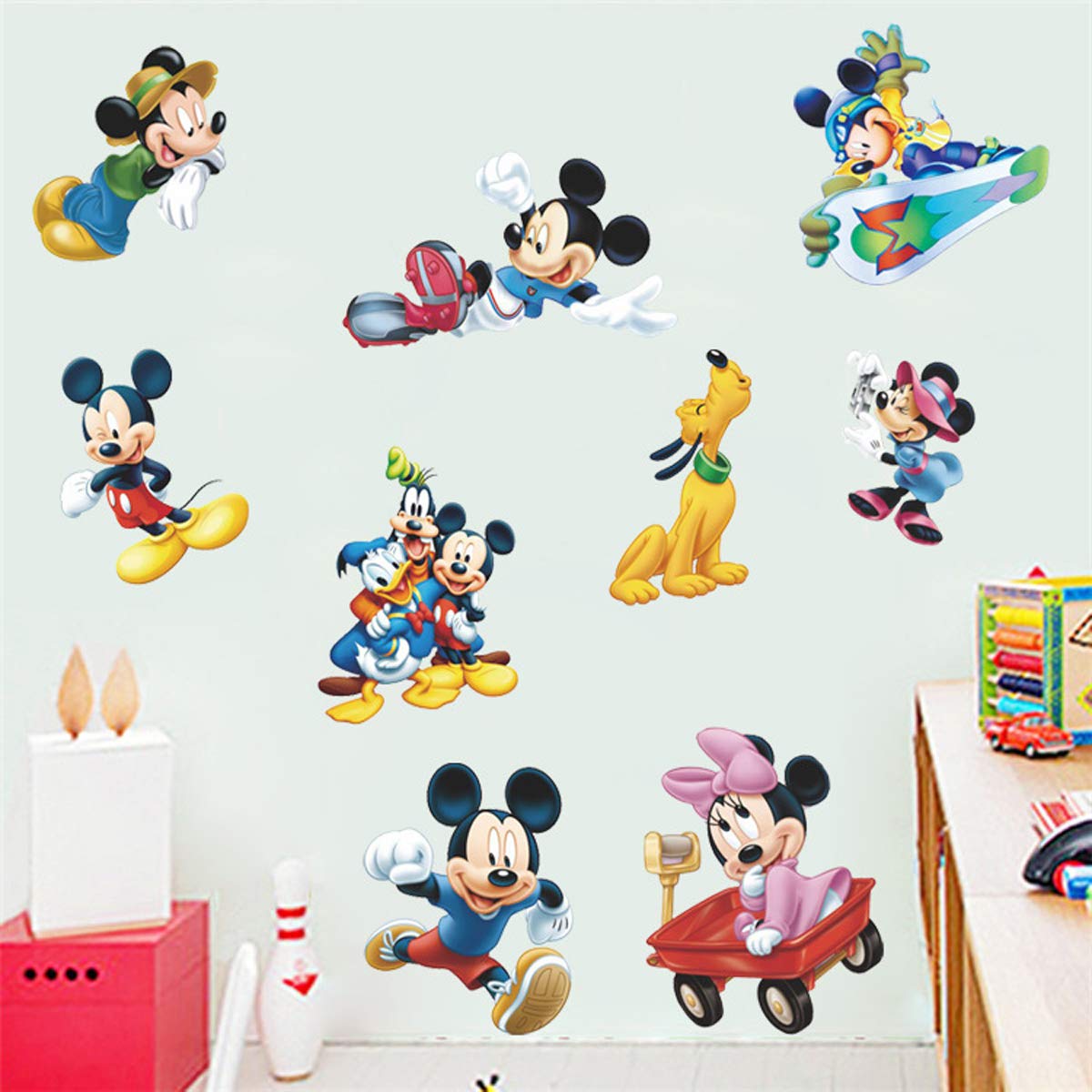 Mickey Wall Sticker Children's Cartoon Bedroom Background Wall Decoration Self-Adhesive Wall Sticker PVC