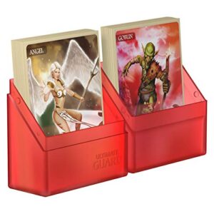 Ultimate Guard Boulder 40+, Deck Case for 40 Double-Sleeved TCG Cards, Ruby, Secure & Durable Storage for Trading Card Games, Soft-Touch Finish