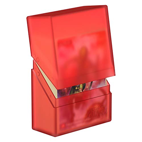 Ultimate Guard Boulder 40+, Deck Case for 40 Double-Sleeved TCG Cards, Ruby, Secure & Durable Storage for Trading Card Games, Soft-Touch Finish