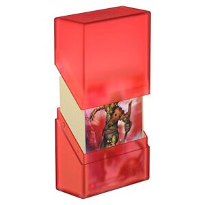 Ultimate Guard Boulder 40+, Deck Case for 40 Double-Sleeved TCG Cards, Ruby, Secure & Durable Storage for Trading Card Games, Soft-Touch Finish