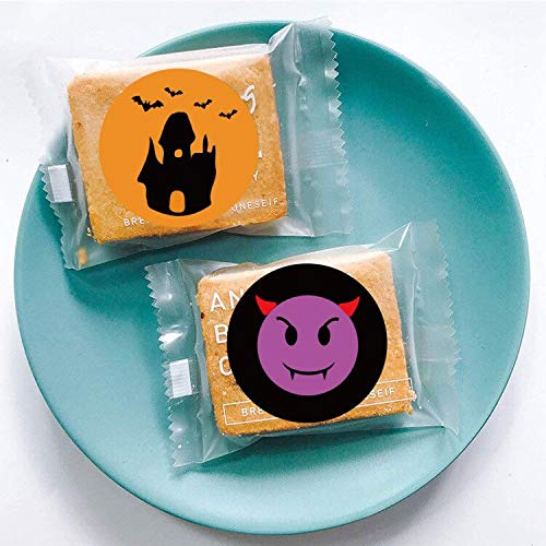 2022 New Halloween Stickers Halloween Stickers 1.5 inch Round Seal Label Pumpkin Bat Spider Stickers for Halloween Party Decoration 8 Designs 504 pcs