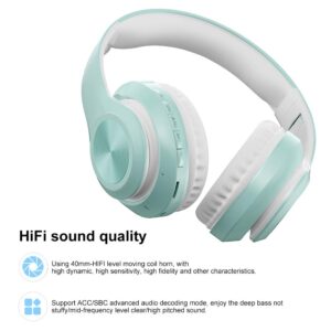 MOHALIKO Wireless Headphones, P68 Bluetooth 5.0 Foldable Rechargeable Wireless Headset HiFi Sound Headphones for School Home or Travel Yellow