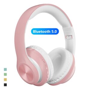 MOHALIKO Wireless Headphones, P68 Bluetooth 5.0 Foldable Rechargeable Wireless Headset HiFi Sound Headphones for School Home or Travel Yellow