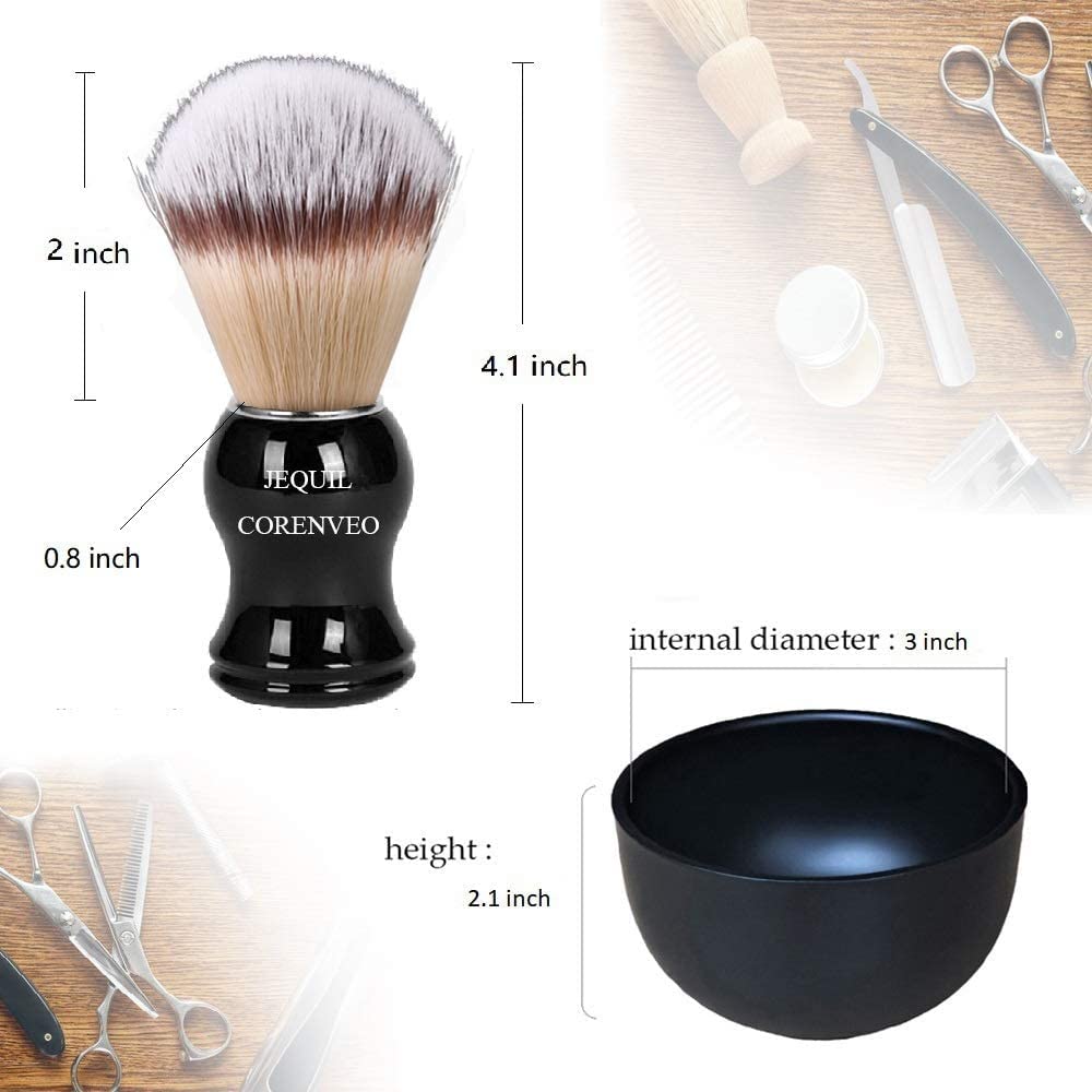 Deluxe Shaving Kit for Men, 3 in 1 Shaving Set Includes Shaving Brush, Shaving Bowl, Razor & Brush Holder