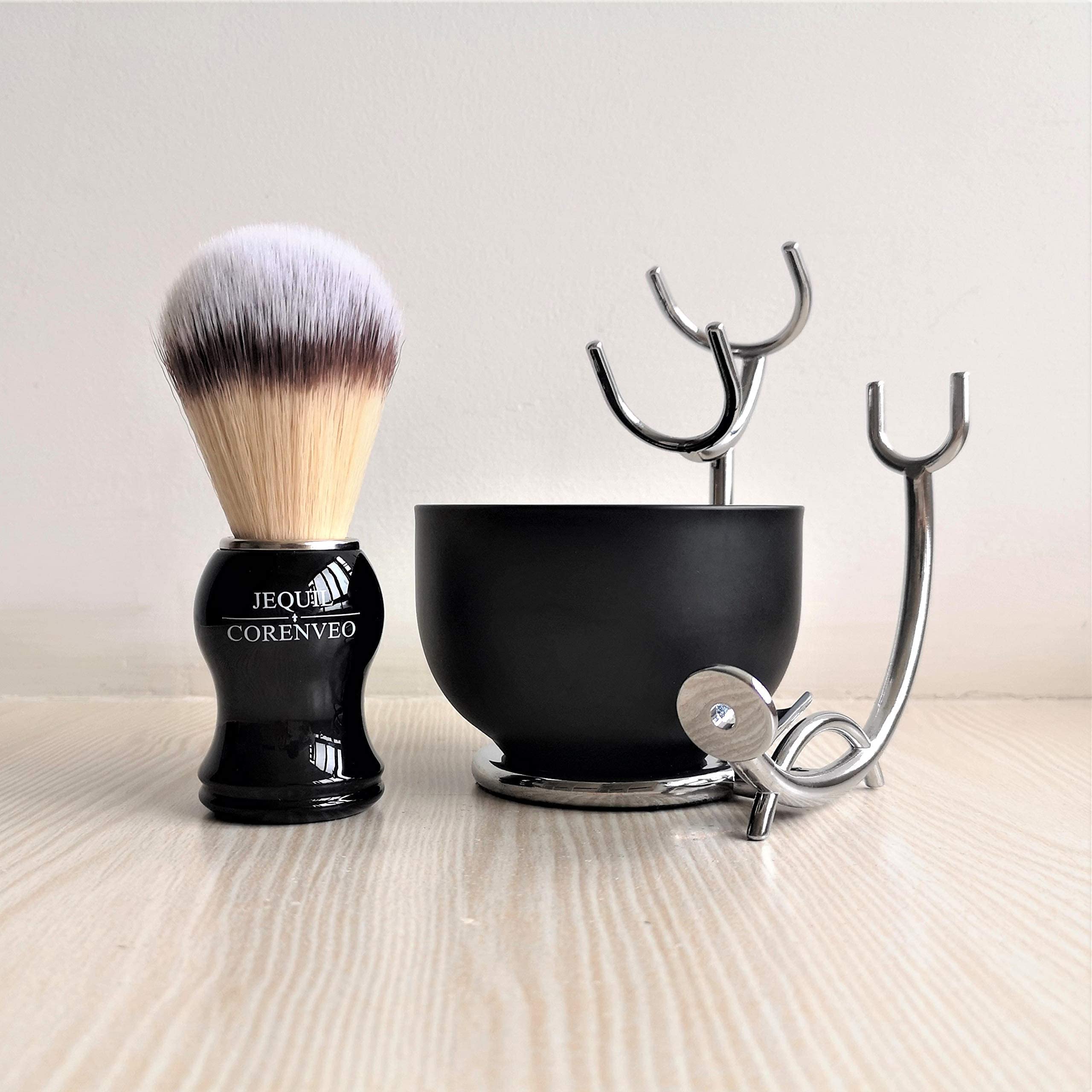 Deluxe Shaving Kit for Men, 3 in 1 Shaving Set Includes Shaving Brush, Shaving Bowl, Razor & Brush Holder