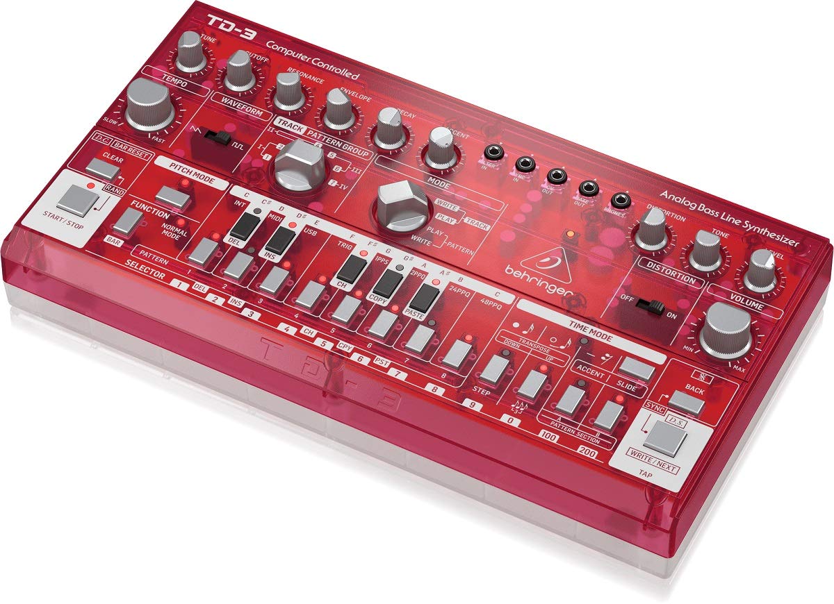 Behringer TD-3-SB Analog Bass Line Synthesizer with VCO, VCF, 16-Step Sequencer, Distortion Effects and 16-Voice Poly Chain