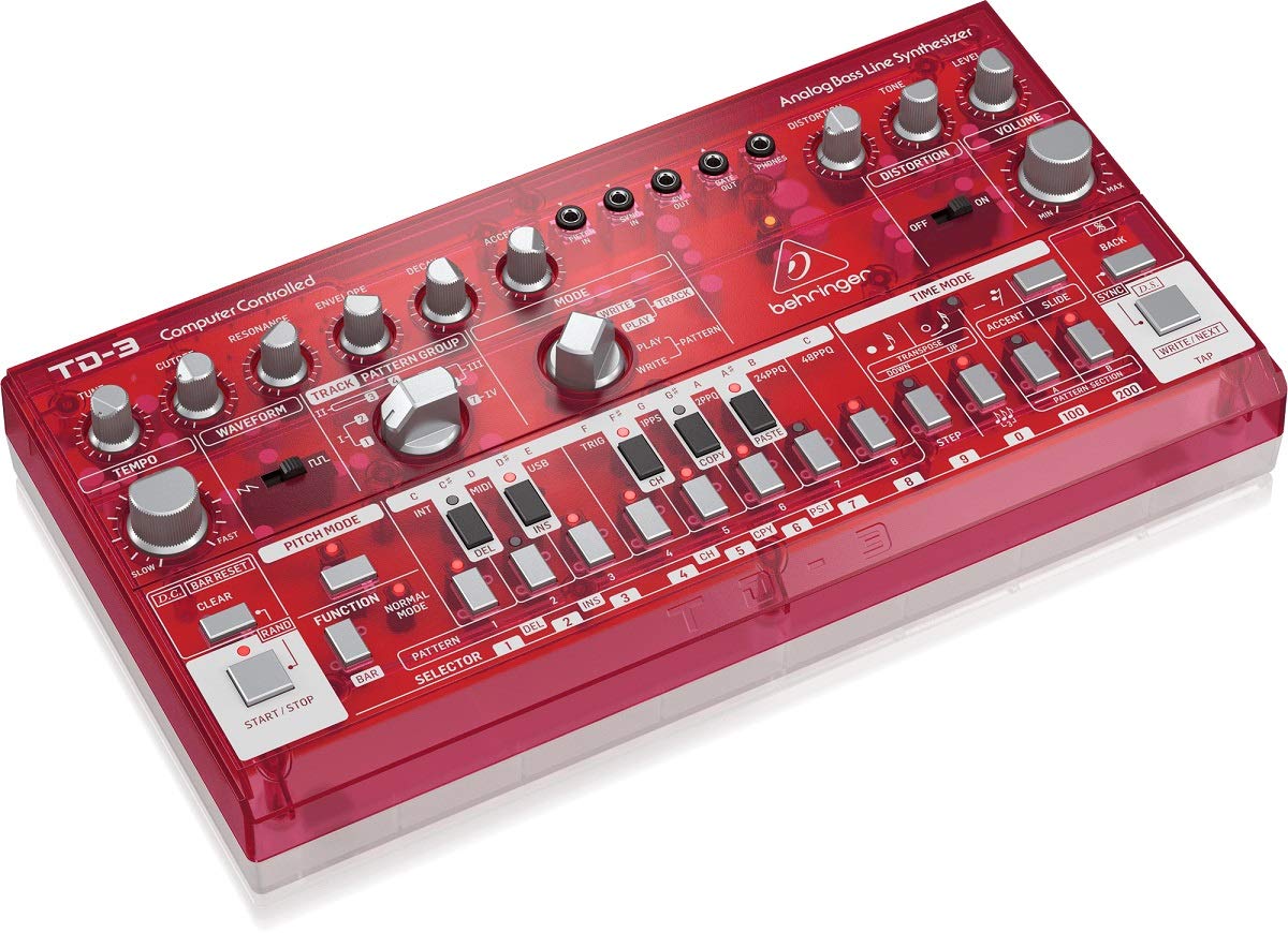 Behringer TD-3-SB Analog Bass Line Synthesizer with VCO, VCF, 16-Step Sequencer, Distortion Effects and 16-Voice Poly Chain