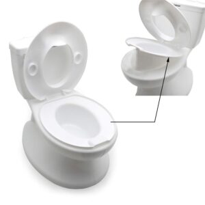 HTTMT- Classic Portable White Realistic Toddler Potty Training Toilet w/Flushing Sound Baby Chair Seat Kid [P/N: ET-BABY004-WHITE]